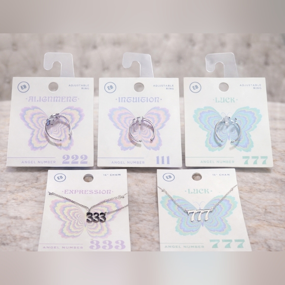 EARTHBOUND | Jewelry | Nwt Earthbound Silver Angel Number Jewelry Set ...